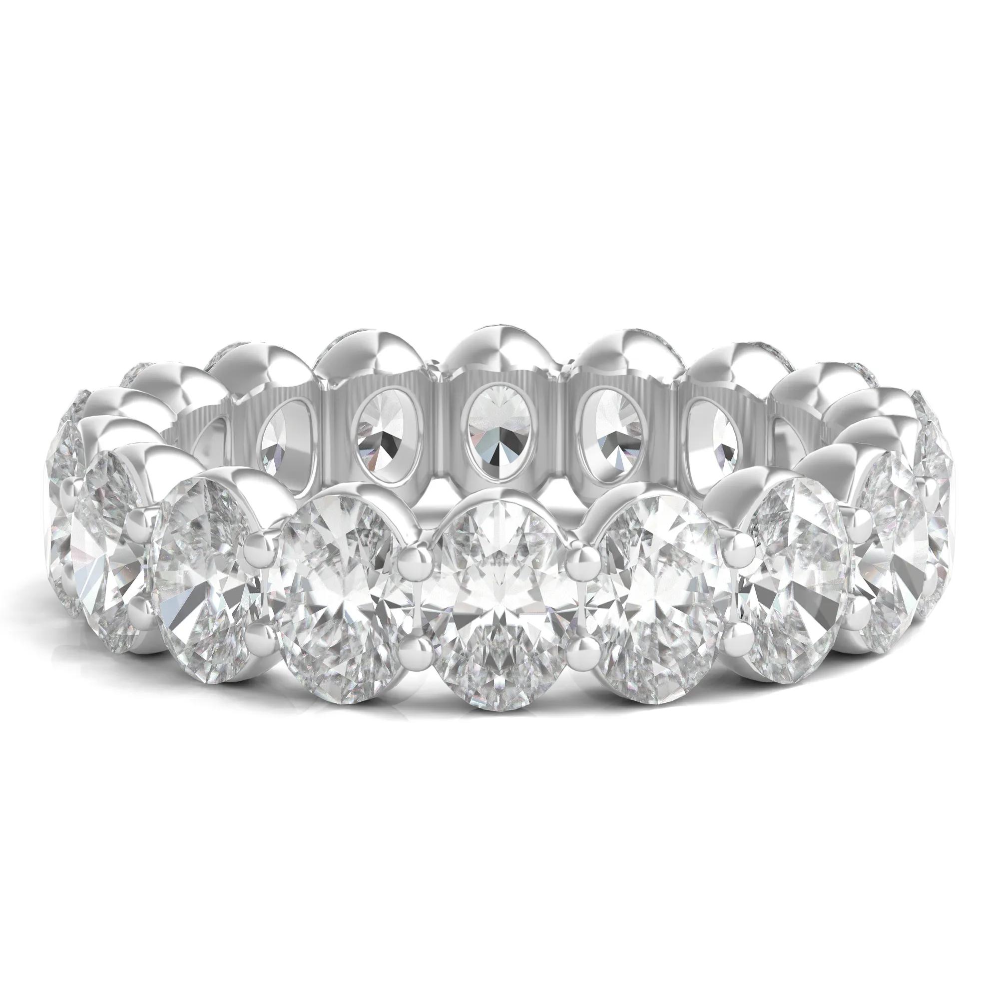 Oval-Shaped Diamond Wedding Band with Eternity Setting