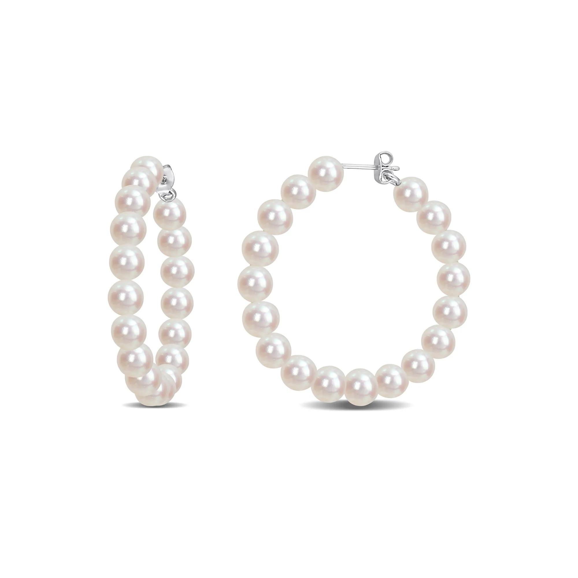 Freshwater Cultured Pearl Hoop Earrings