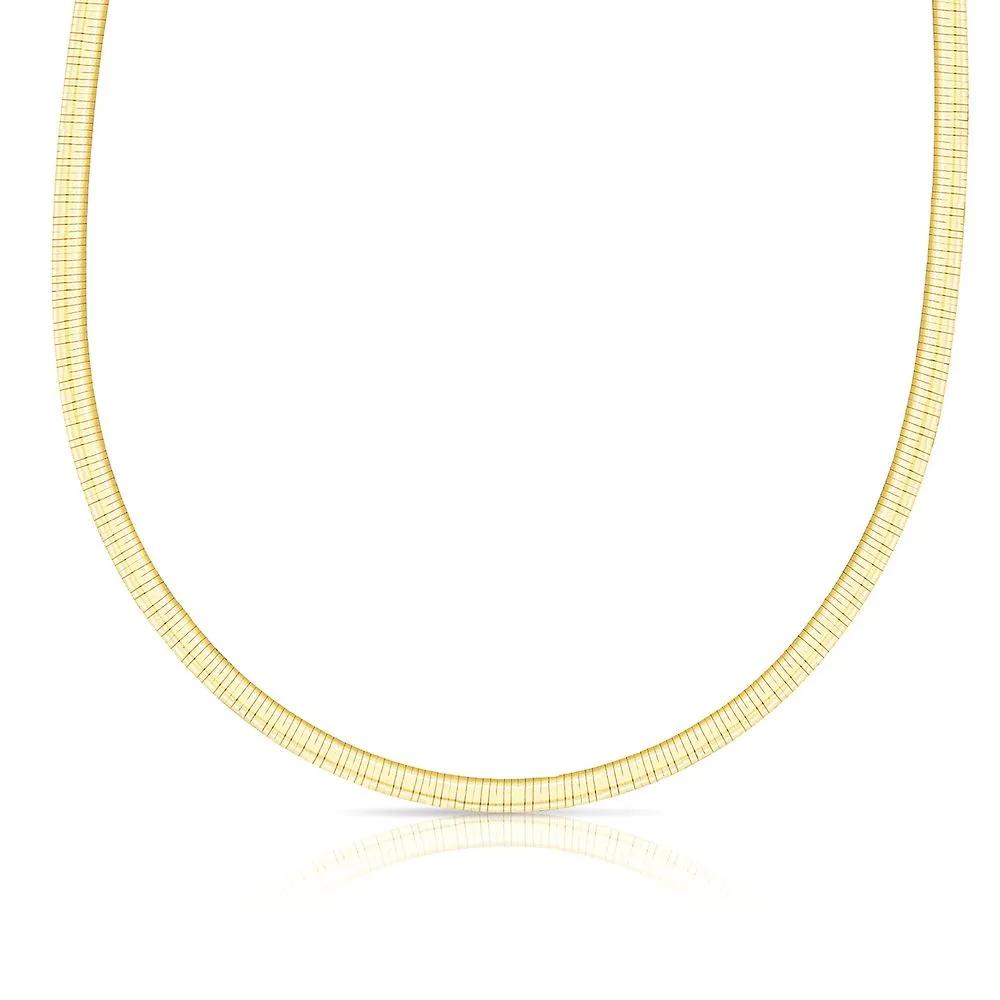 Reversible Omega Necklace in 14K Yellow & White Gold, 16" | Helzberg