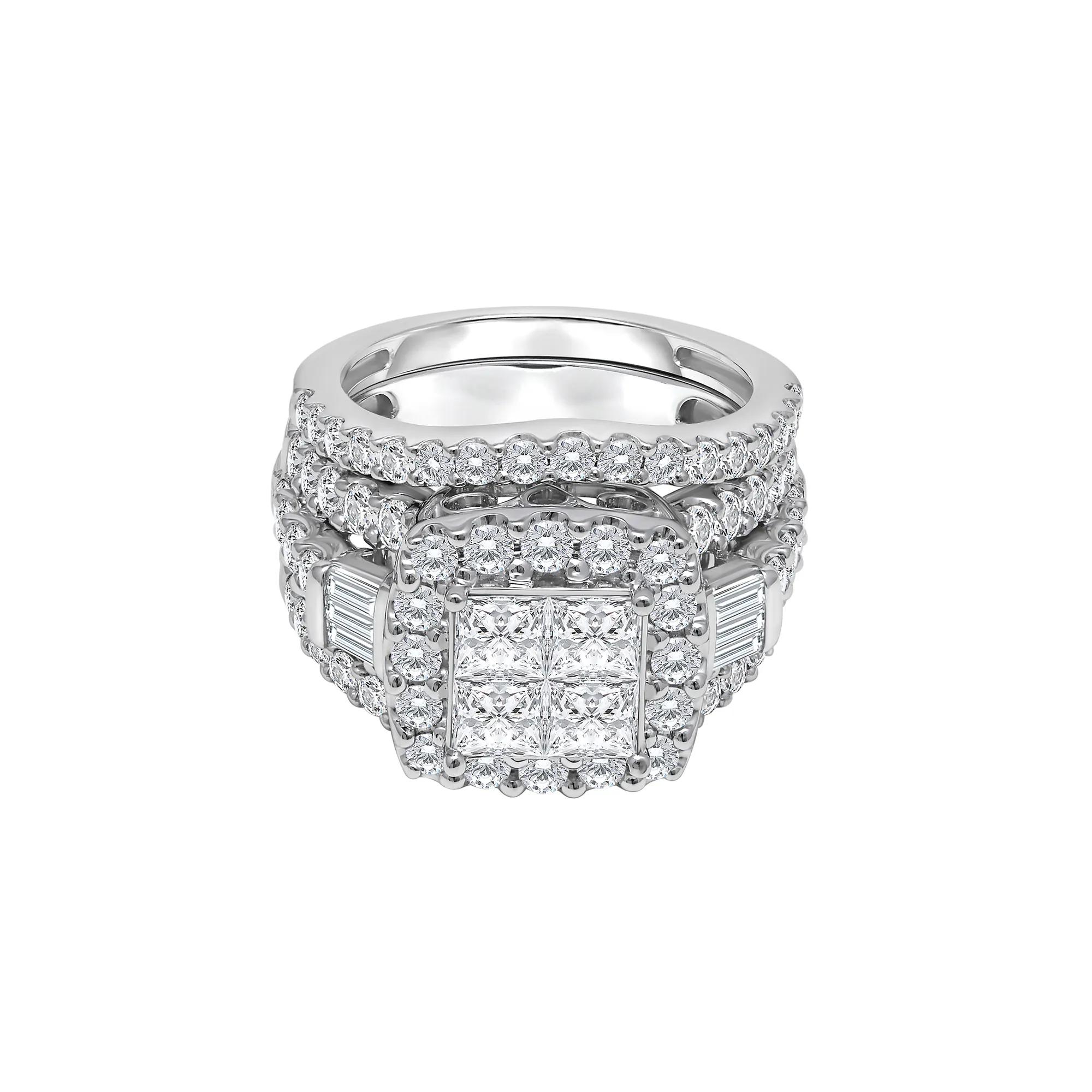 Princess-Cut Diamond Composite Engagement Ring Set in 10K Gold (4 ct. tw.)