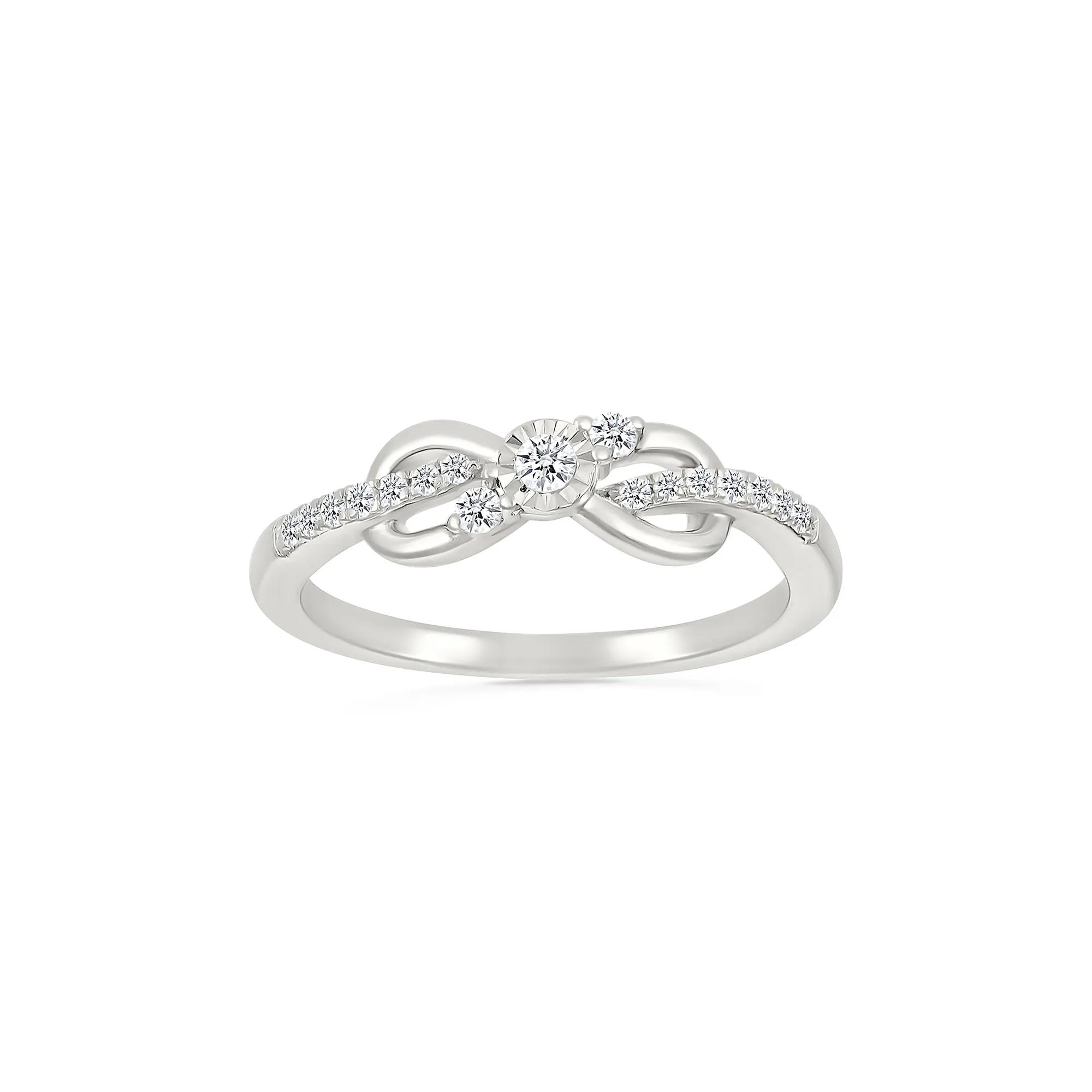 Diamond Accent Infinity Knot Ring in Sterling Silver