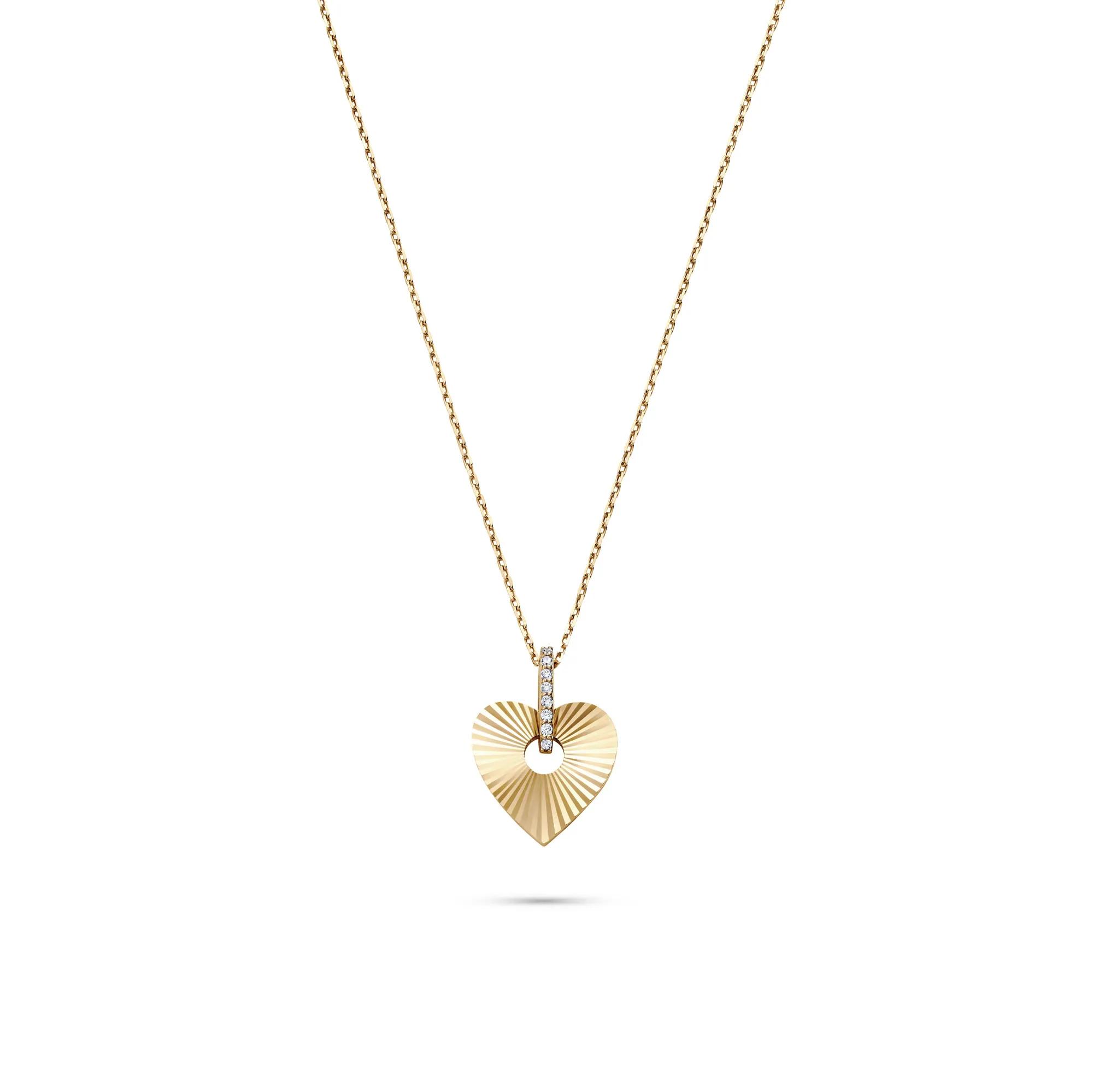 10K Gold & Diamond Heart Pendant Necklace